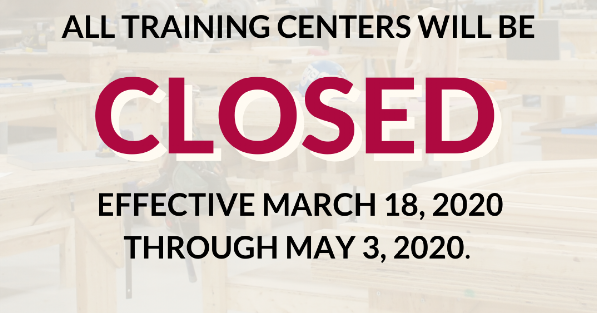 Training Centers Close March-May | North Central States Regional ...